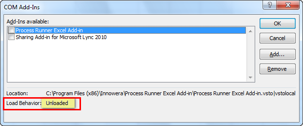 Process Runner Tab Unavailable in Excel | Process Runner Excel Add-in