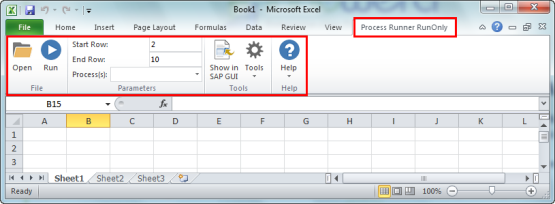Customize Ribbon in Excel for Process Runner Excel Add-in | Process Runner Excel Add-in