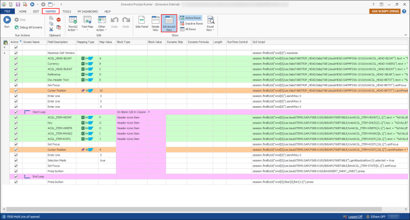 Advanced View | Process Runner