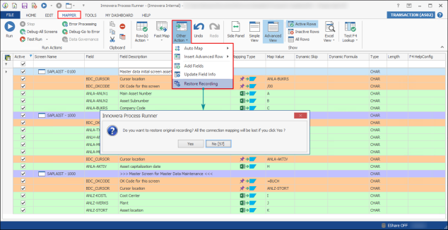 Restore Recording | Process Runner