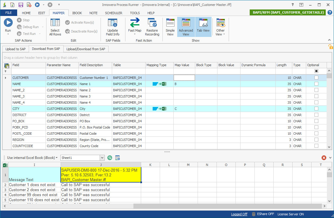 Working With Process Runner Understanding Various Mapping Types Data Preview Section